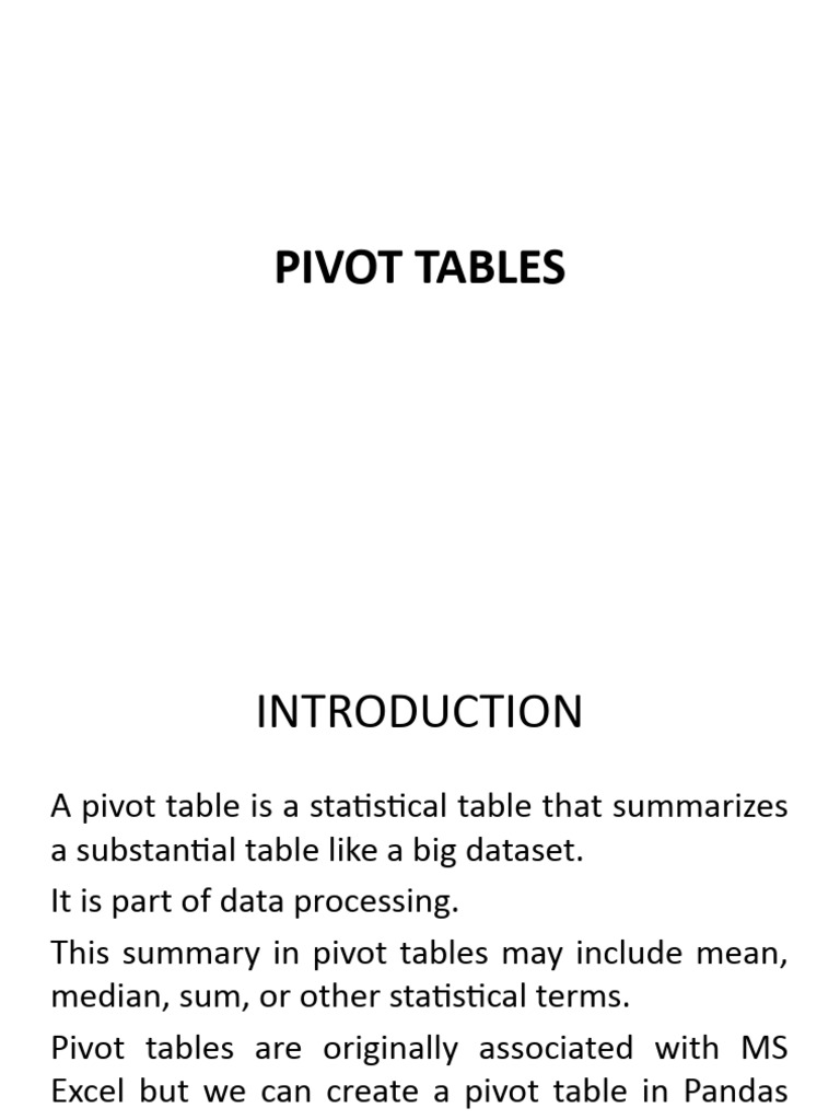Pivot Tables | PDF | Data | Information Technology Management