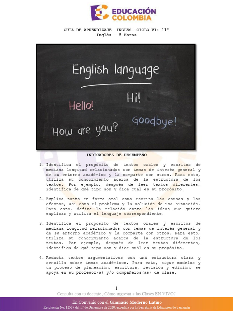 Guia de Aprendizaje Ingles VI Terminada | PDF | Maestros | Plural Guia de Aprendizaje Ingles VI Terminada | PDF | Maestros | Plural
