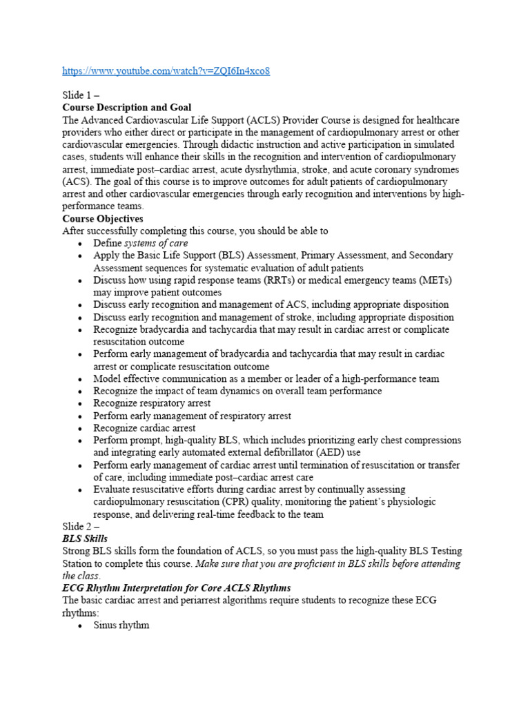 ACLS | Download Free PDF | Cardiopulmonary Resuscitation | Myocardial ...