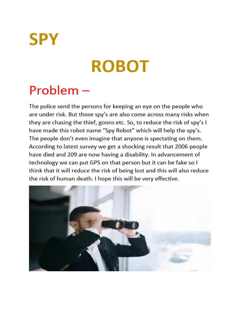 Spy Robot: Enhancing Safety for Spies | PDF