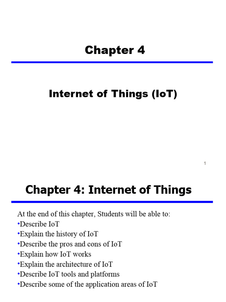 Chapter - 4 - Internet of Things (IoT) | PDF | Internet Of Things | Home Automation