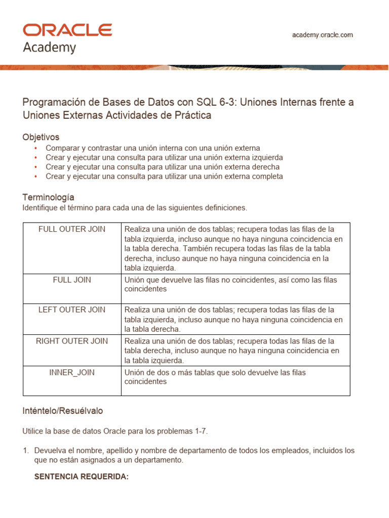 Oracle SQL DP - 6 - 3 - Practice | PDF | Gestión de tecnología de la ... Oracle SQL DP - 6 - 3 - Practice | PDF | Gestión de tecnología de la ...
