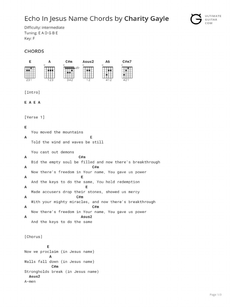 Echo in Jesus Name Chords | PDF