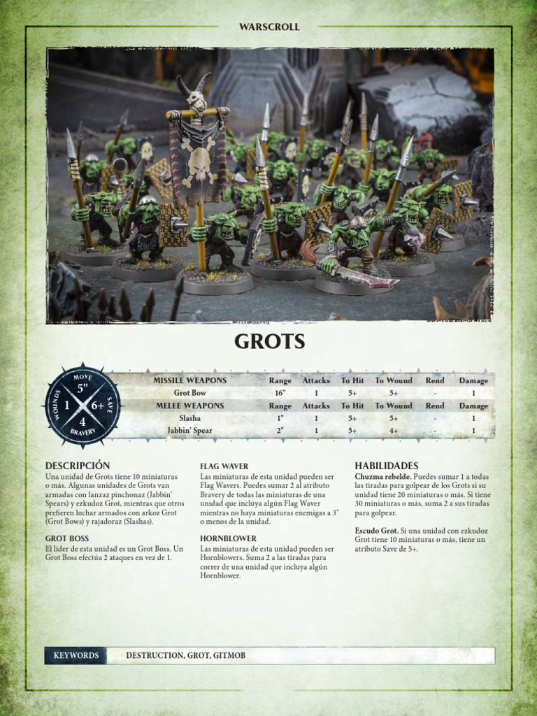 Aos Warscroll Grots Es | PDF