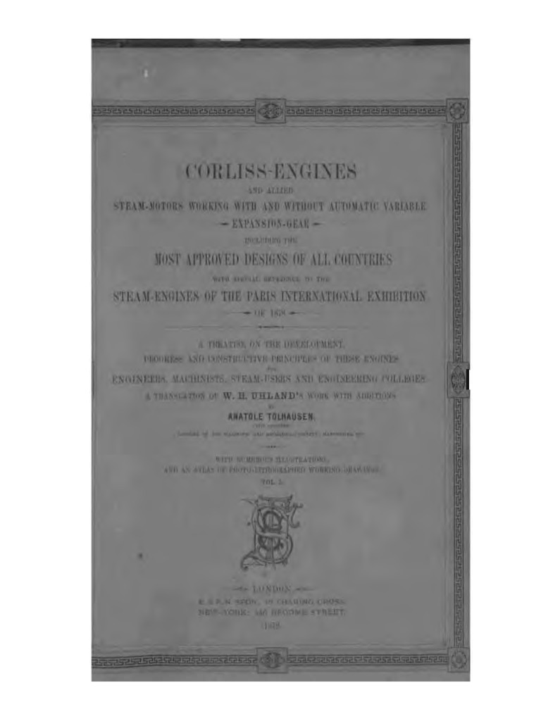 Corliss Engines And Allied Steam Motors 1879 Oxford | PDF