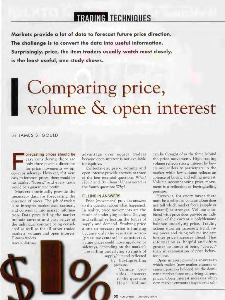 (Futures Magazine, Gould) Comparing Price, Volume & Open Interest | PDF