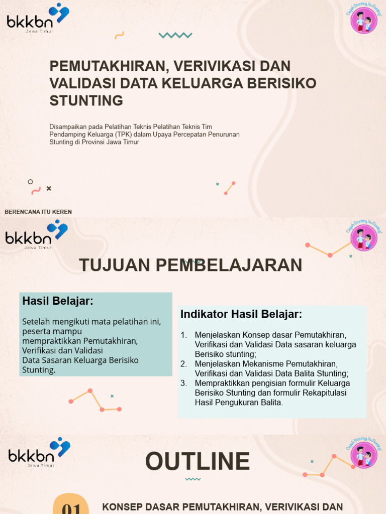 Bahan Tayang PKB Pemutakhiran Data Keluarga Beresiko Stunting | PDF | Pengembangan Diri