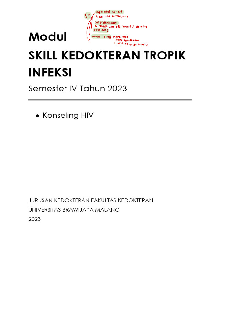 Modul Skill Konseling HIV - Mhs - 2023 | PDF