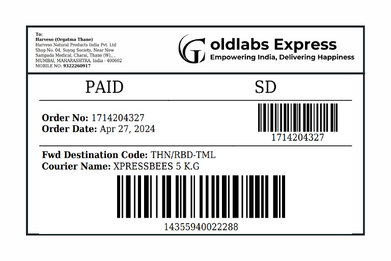 Shipping Label Format (Goldlabs Express) | PDF