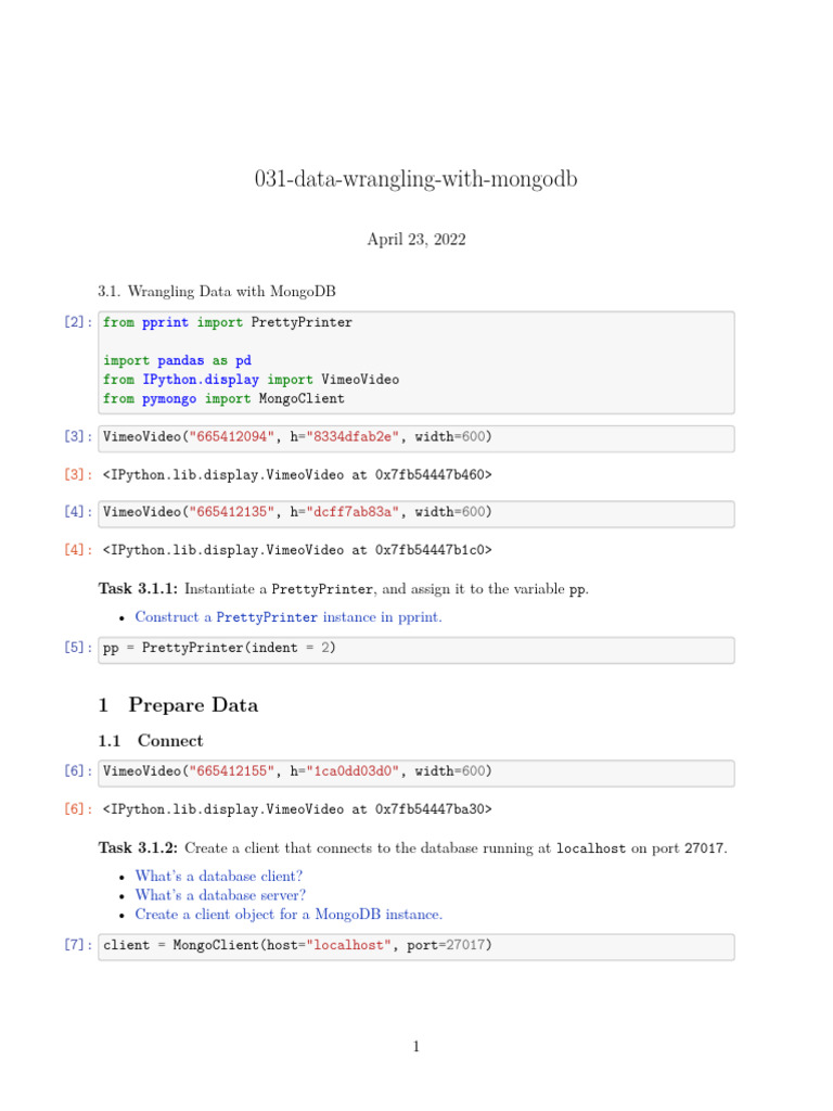 031 Data Wrangling With Mongodb | PDF | Information Retrieval | Software Engineering