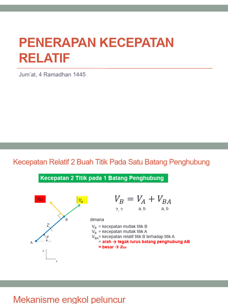 Analisis Kecepatan Relatif Mekanisme | PDF | Velocity | Kinematics