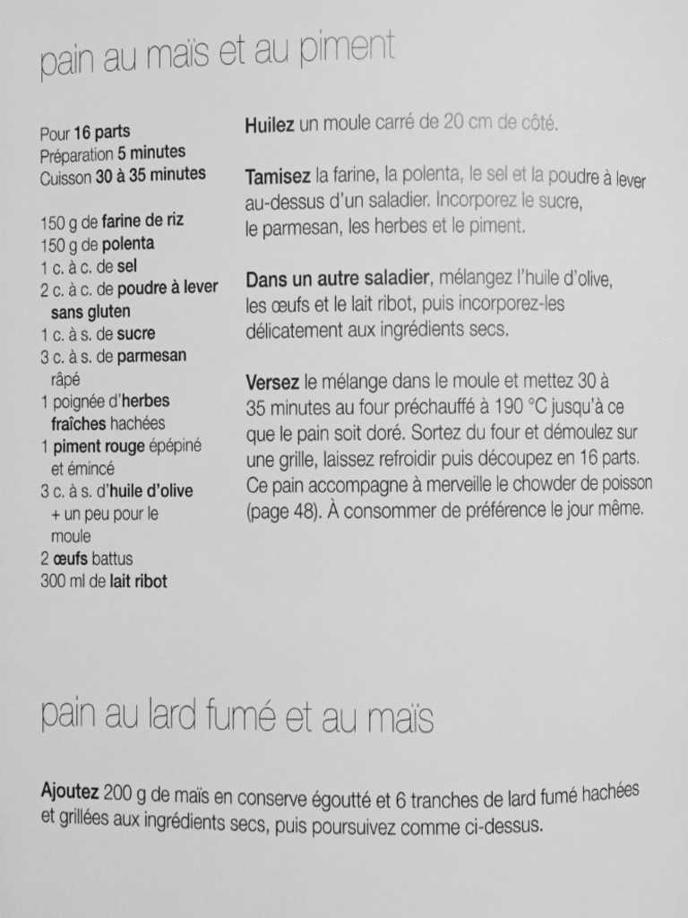 Pain Au Mais Et Au Piments | PDF