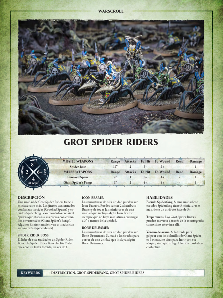 Aos Warscroll Grot Spider Riders Es | PDF