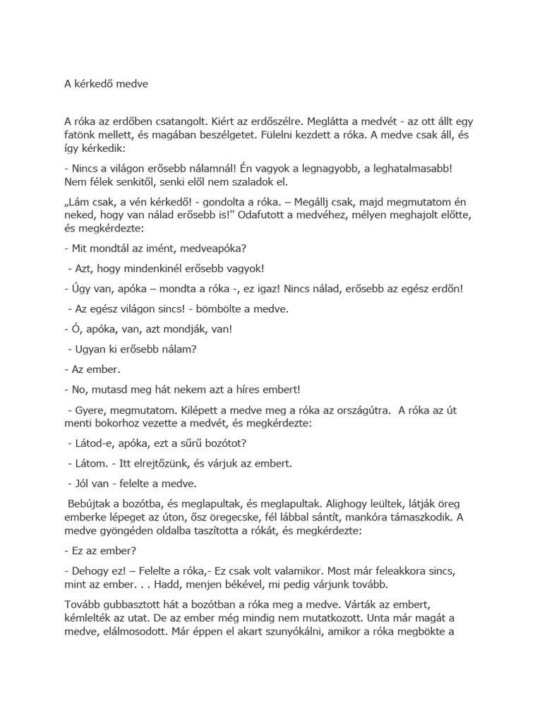 A Kérkedő Medve | PDF