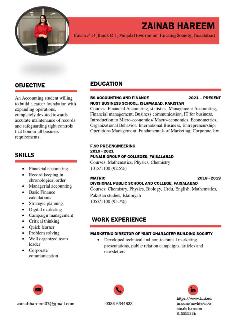 ZAINAB HAREEM RESUME (1) | PDF | Business
