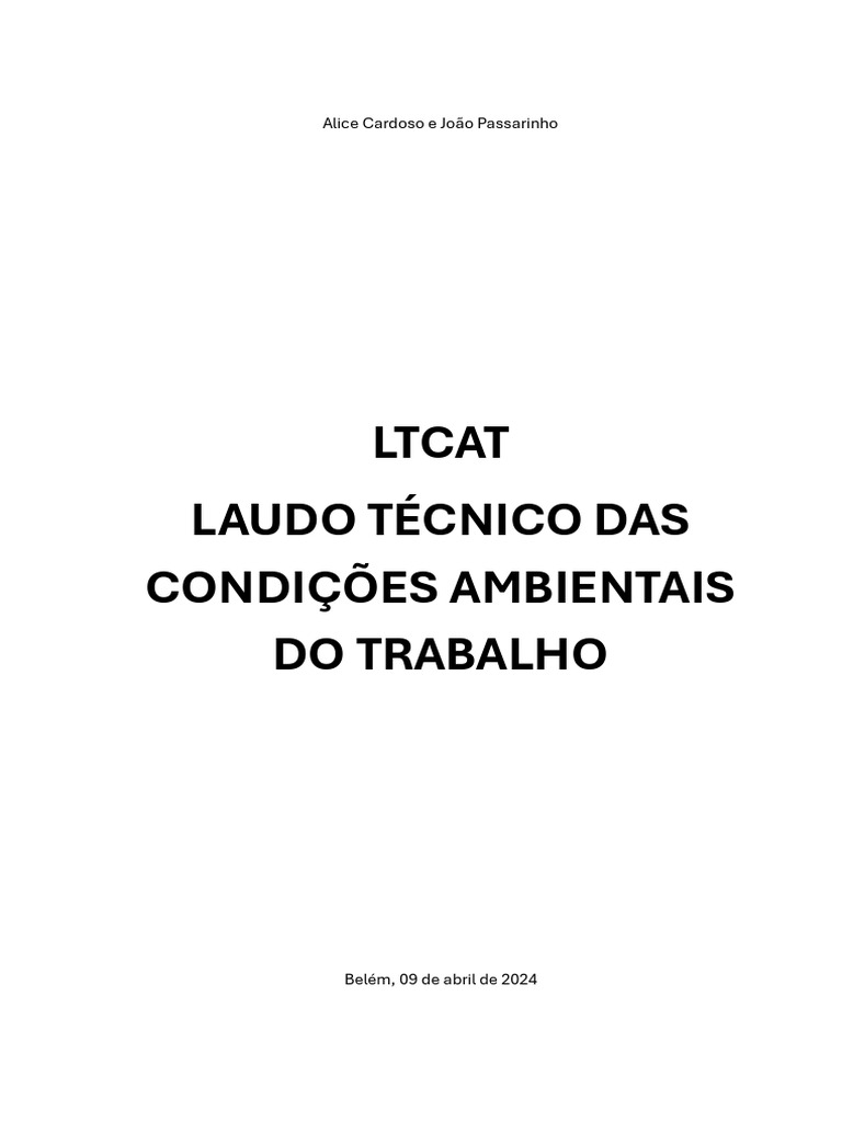 Laudo Técnico LTCAT 2024 | PDF | Equipamentos de proteção individual