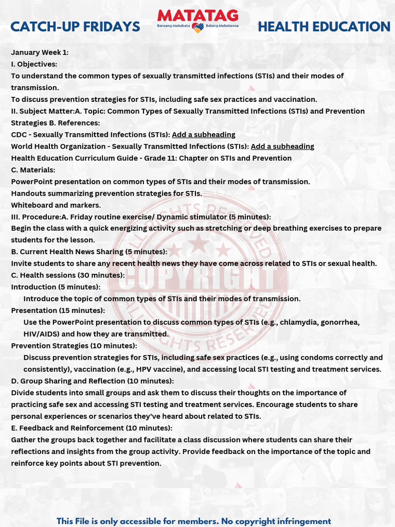 Health Education Grade 11 1 | PDF | Sexually Transmitted Infection ...