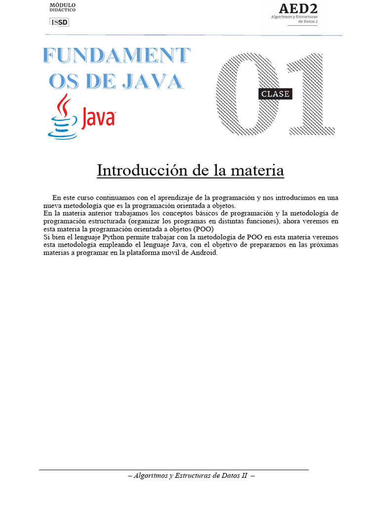 Curso Avanzado de Java y POO | PDF | Java (lenguaje de programación) | Python (lenguaje de ...
