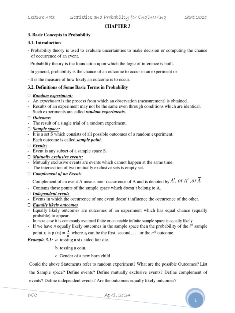 Chapter 3 | PDF | Probability | Probability Theory