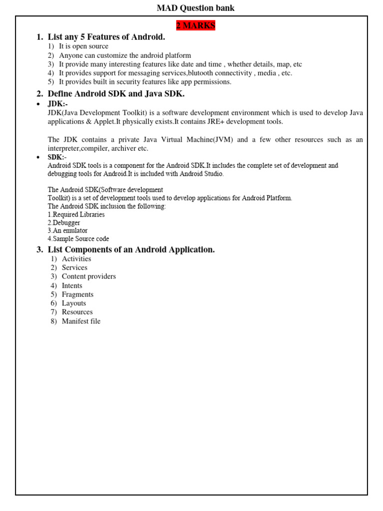 Mad Qb Ct 1 2023 24 Pdf Android Operating System Java Programming Language