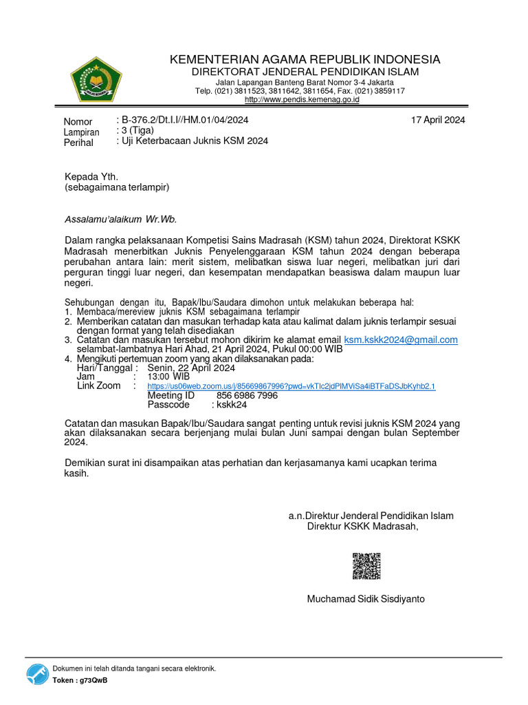 Juknis KSM 2024: Revisi dan Uji Keterbacaan | PDF