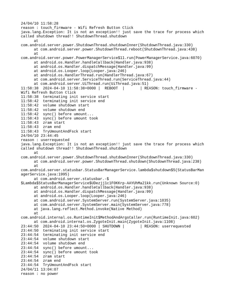 power_off_reset_reason | PDF | Java (Programming Language) | Concurrent Computing