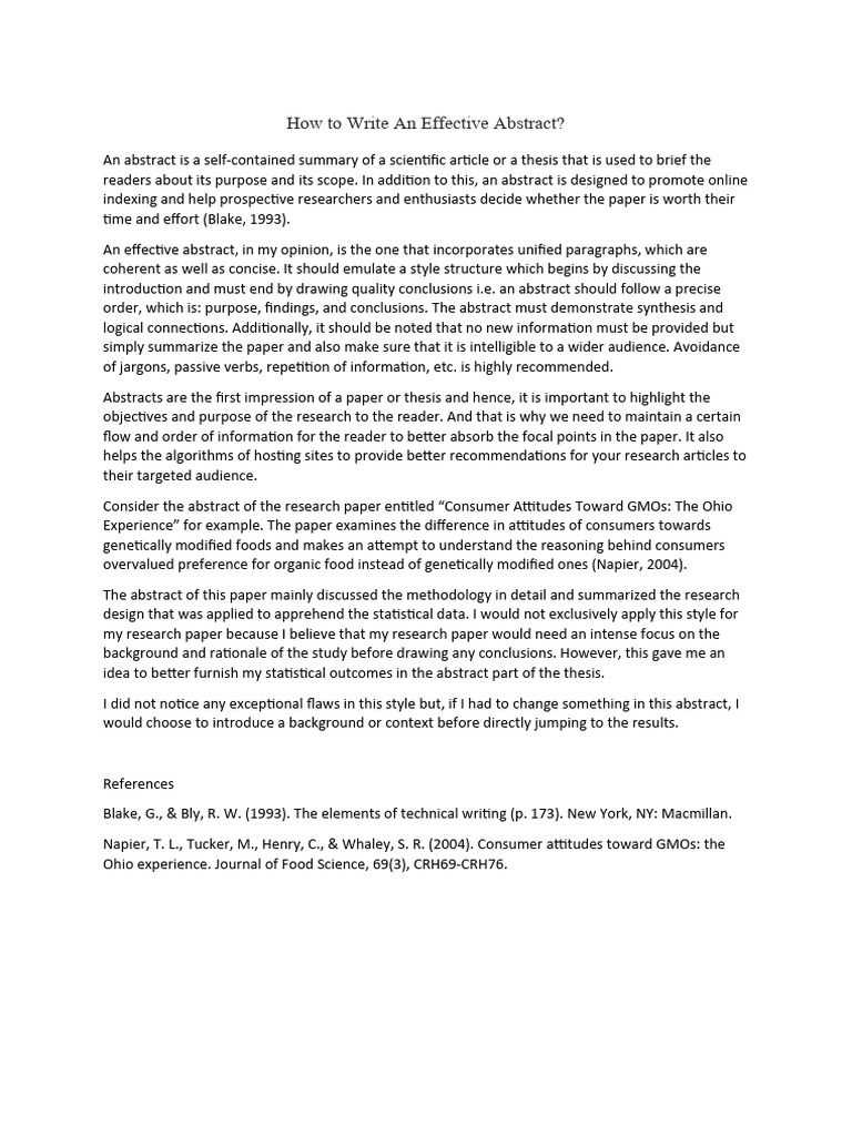 How To Write An Effective Abstract | PDF | Information | Abstract (Summary)