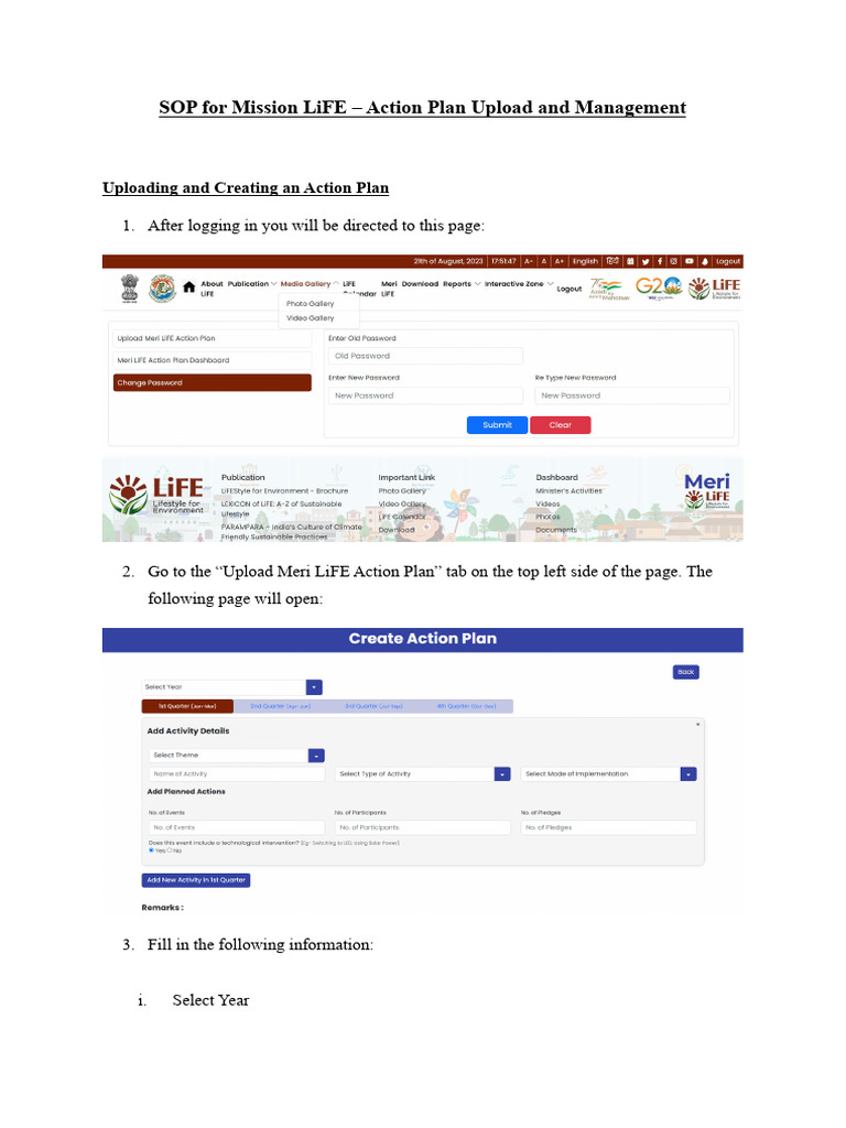 SOP Mission LiFE - Action Plan Upload | PDF | Natural Environment ...