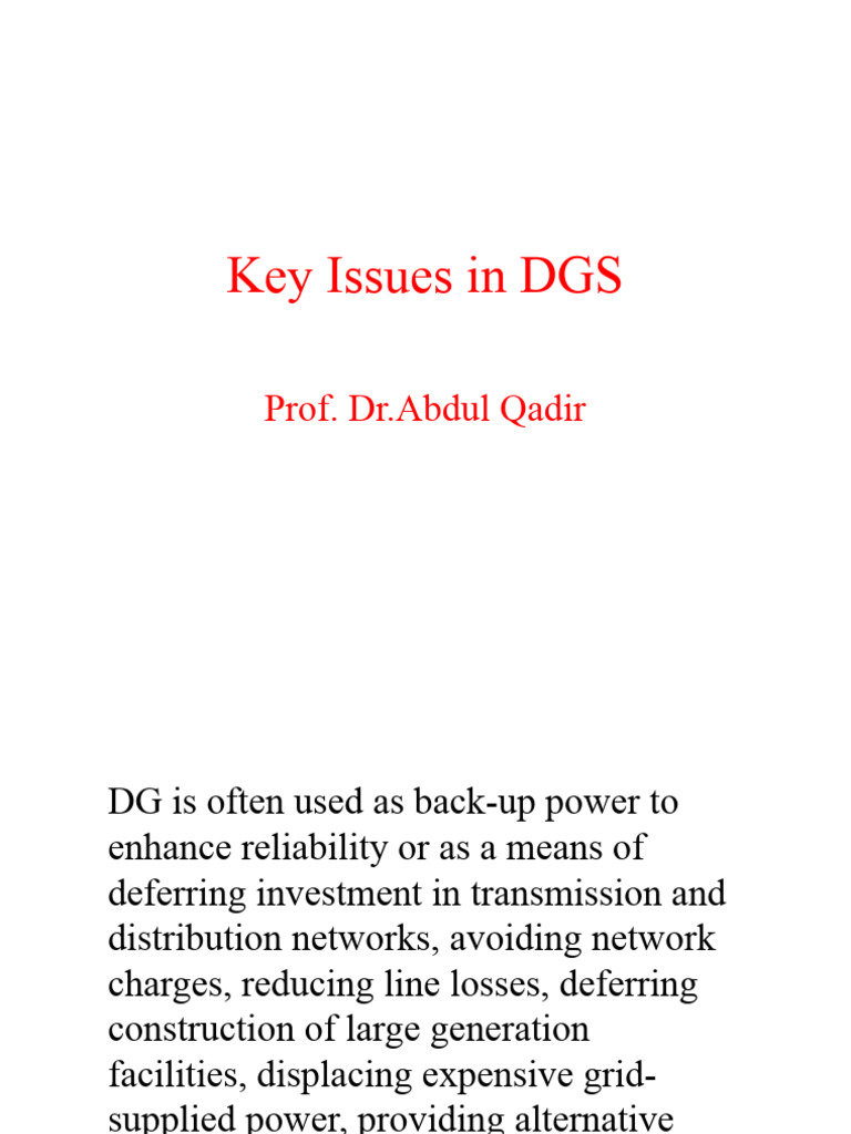 Key Issues in DGS | Download Free PDF | Electrical Grid | Electricity