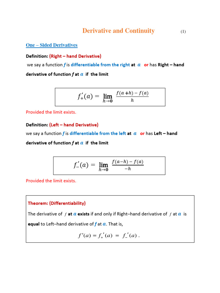 Lecture-9, Derivative and Continuity, Cal-1 | Download Free PDF ... Lecture-9, Derivative and Continuity, Cal-1 | Download Free PDF ...