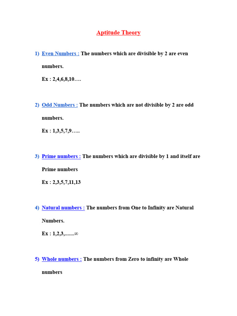 Understanding Number Types and Basics | PDF | Teaching Methods & Materials
