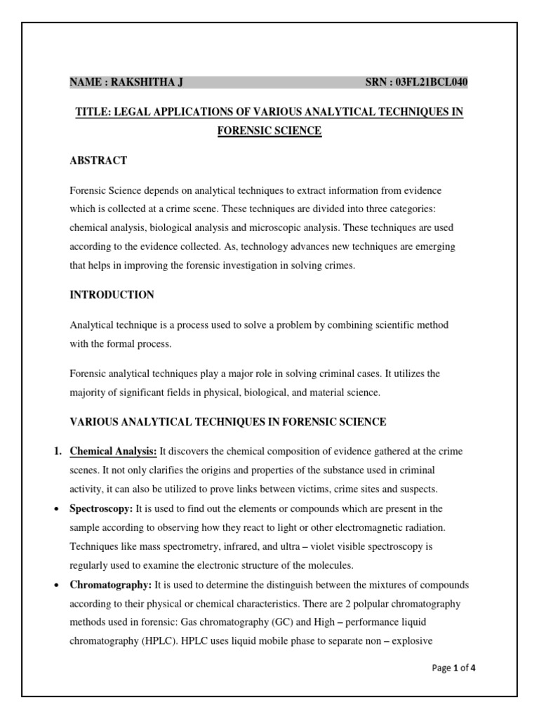 Forensic Final | PDF | Analytical Chemistry | Forensic Science