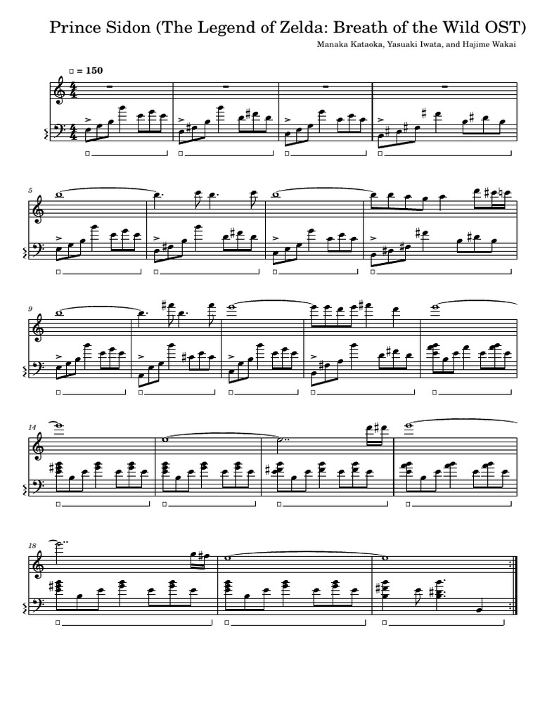 Zelda: Prince Sidon Theme | PDF | The Legend Of Zelda