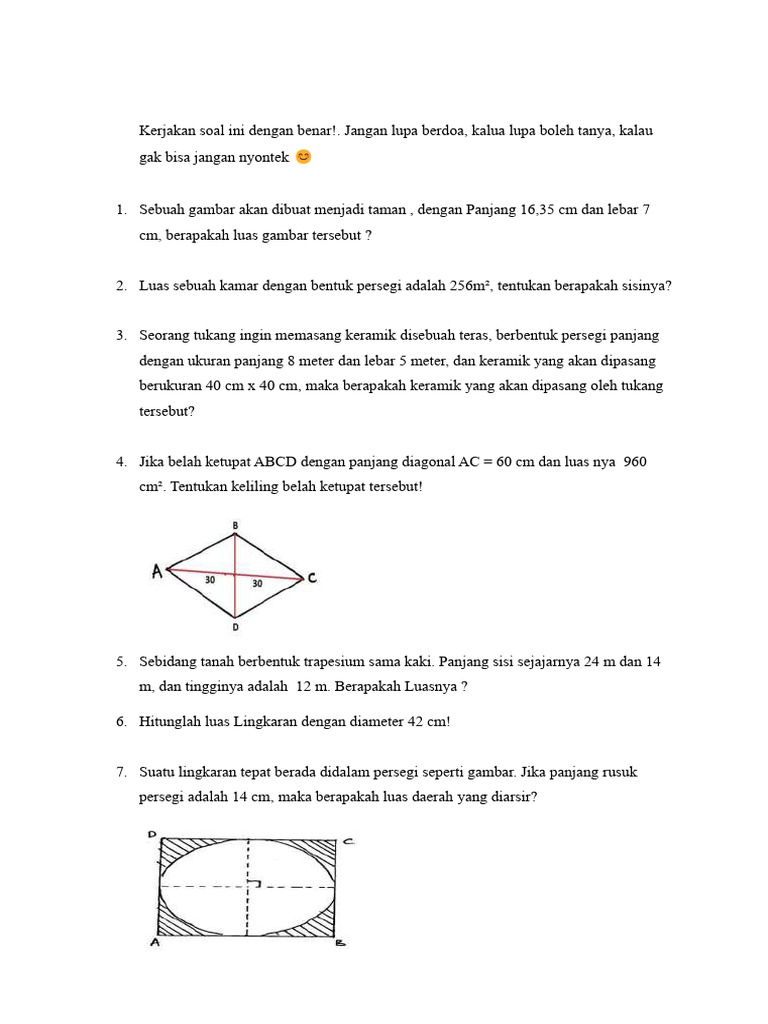 SOAL MATEMATIKA Bangun Datar | PDF