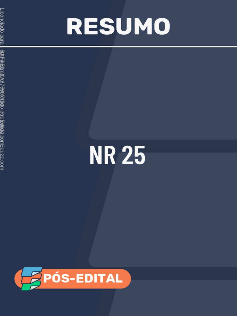 nr25 Pos Editalresumo v1 | PDF | Desperdício | Resíduos sólidos do ...