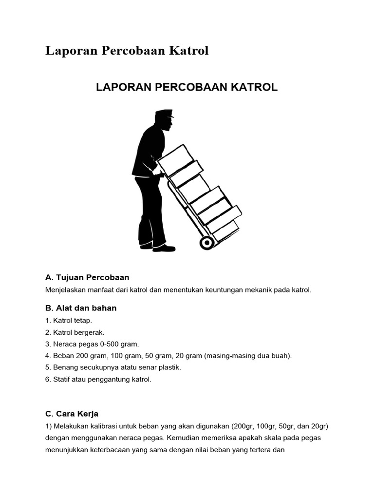 Laporan Percobaan Katrol | PDF