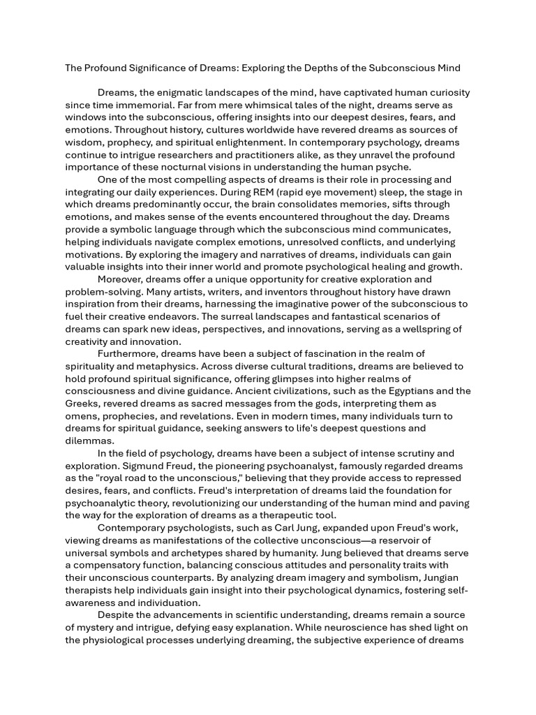 02 | PDF | Unconscious Mind | Dream