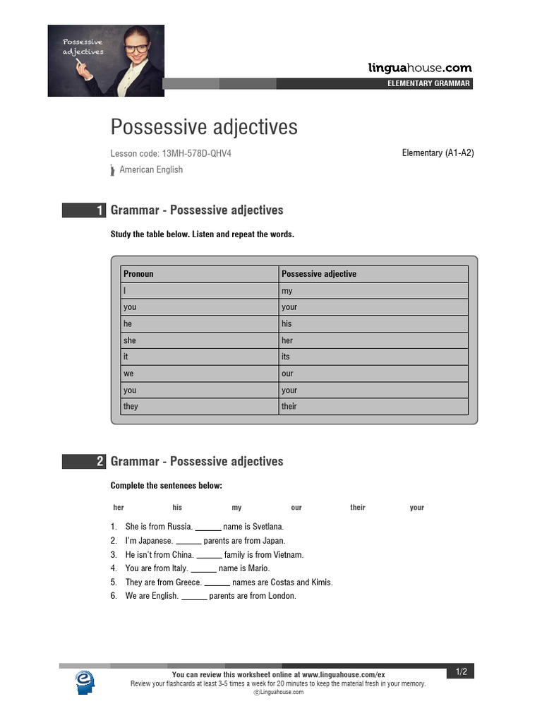 POSSESSIVES | PDF | English Language | Linguistics