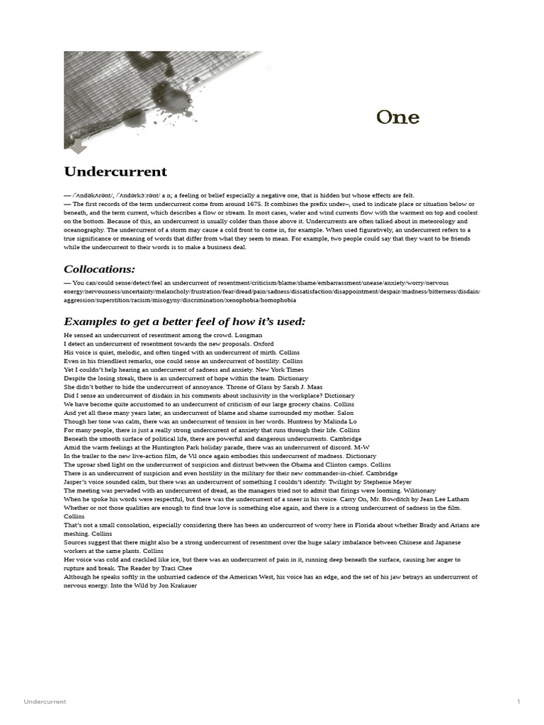 Undercurrent | PDF | Psychology | Emotions