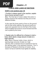 Class9 Force and Laws of Motion Numericals | PDF