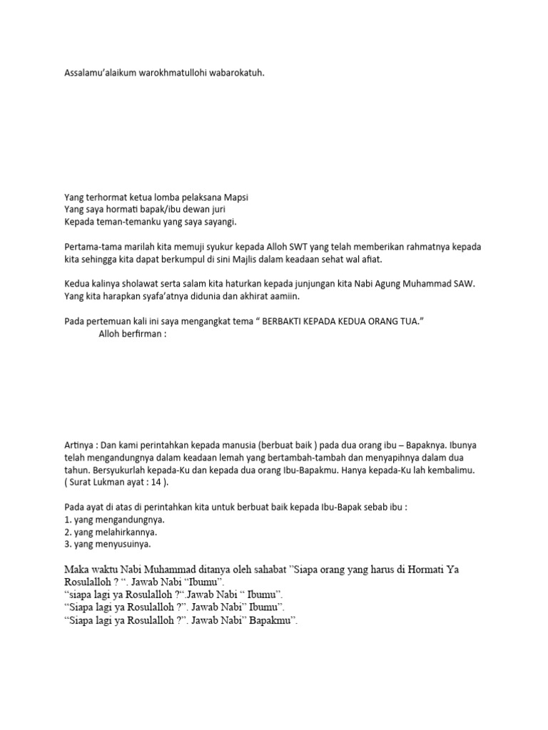 Teks Khitobah Mapsi | PDF