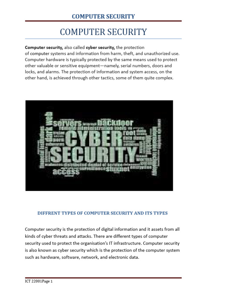 Computer Security Pdf Information Security Security