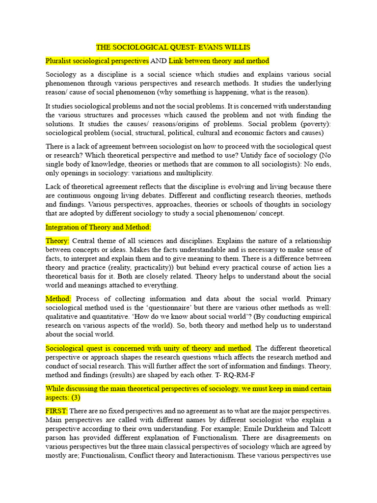 THE SOCIOLOGICAL QUEST | PDF | Sociology | Methodology