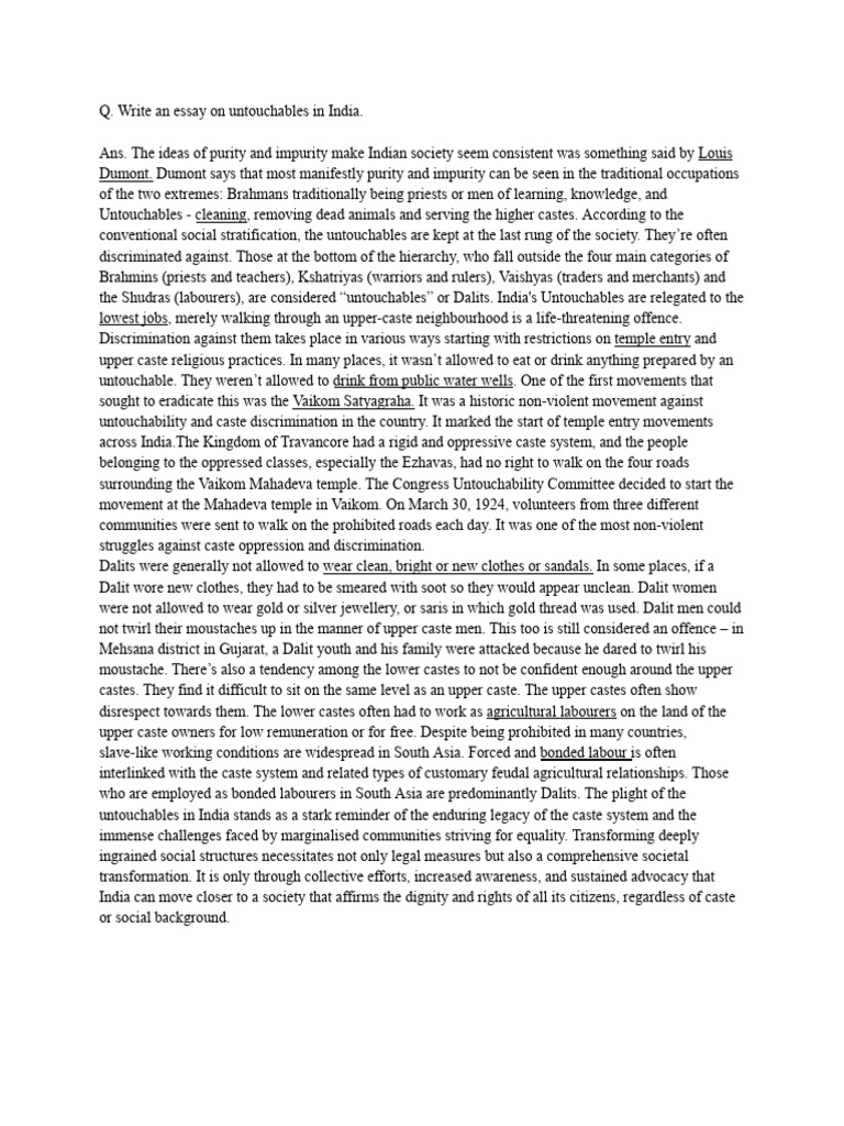 The Untouchables in India | PDF | Caste | Dalit