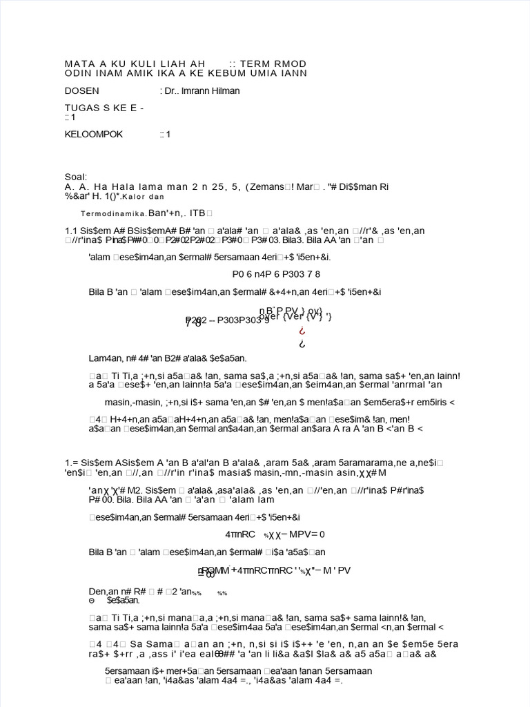 PDF Tugas 1 Kel1 Termodinamika Kebumian Compress | PDF