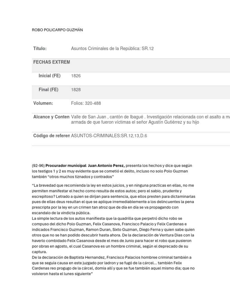 Fuente Expediente Judicial | PDF | Robo | Crímenes
