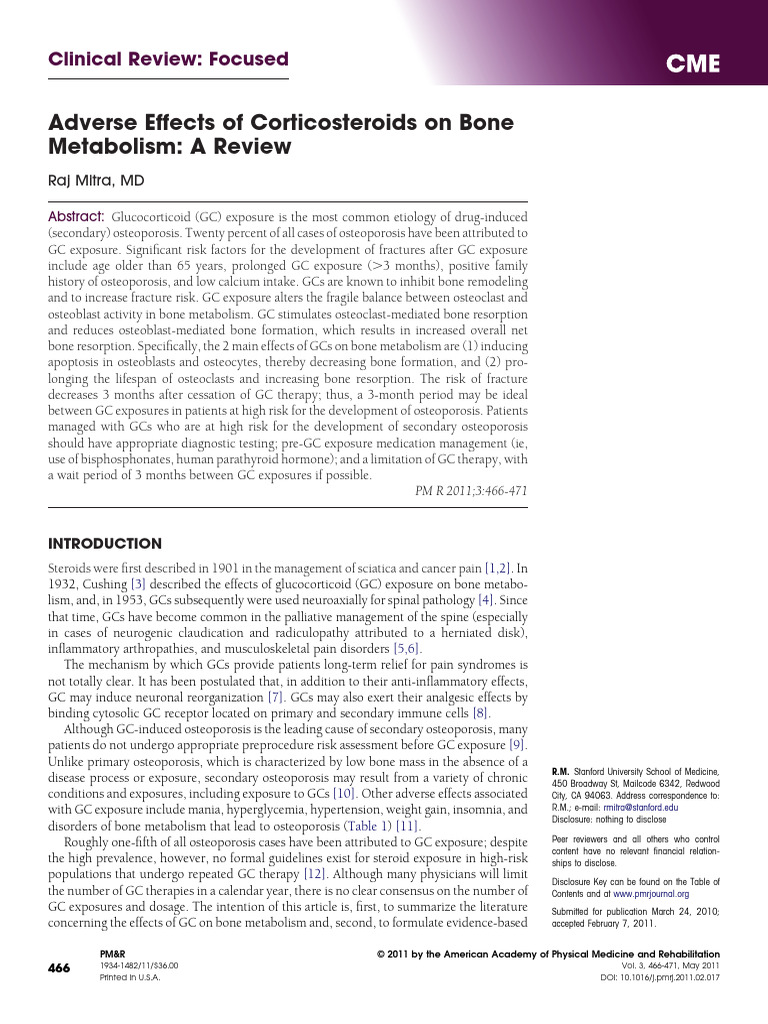 Adverse Effects of Corticosteroids on Bone | PDF | Bone | Osteoporosis