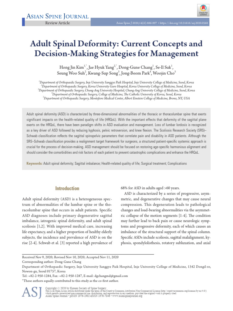 Adult Spinal Deformity | Download Free PDF | Vertebra | Vertebral Column