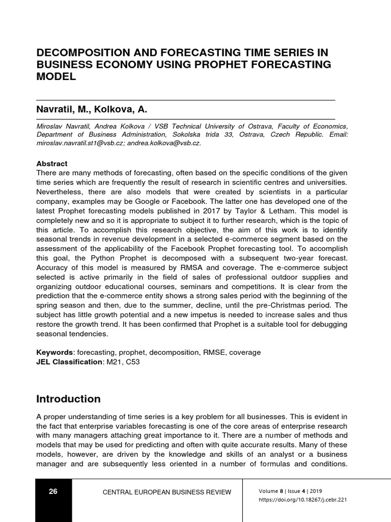 Cebr - CBR 201904 0002 | PDF | Forecasting | Time Series