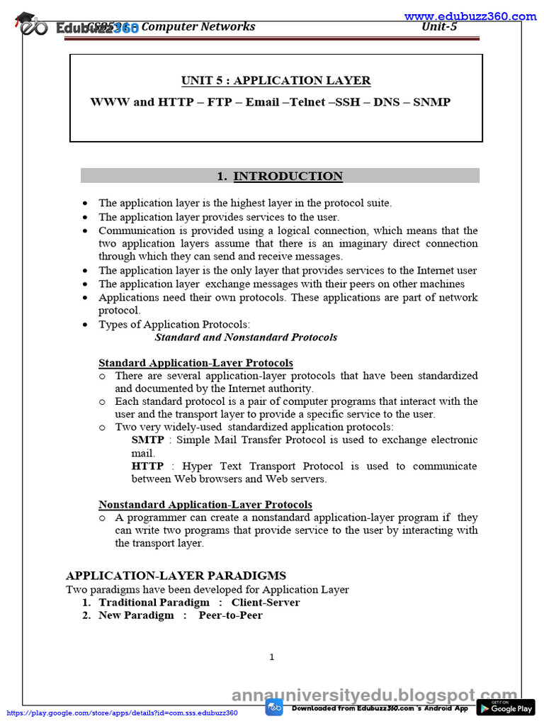 Cs8591 Computer Networks Unit 5 Notes Pdf Cookie World Wide Web